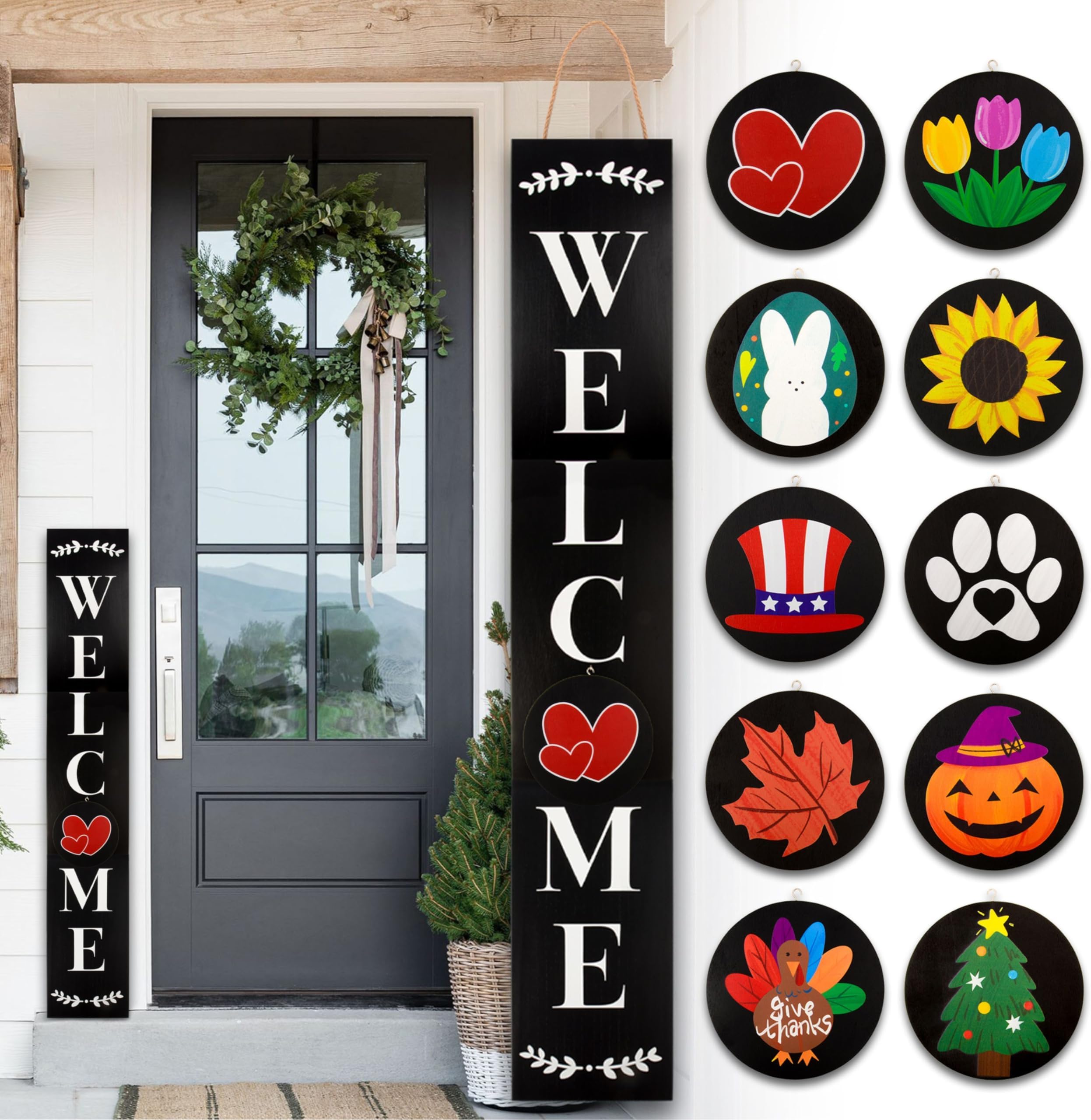 Amazon.com : My Word! Welcome w/Flower Butterfly - Tall Outdoor Welcome ...