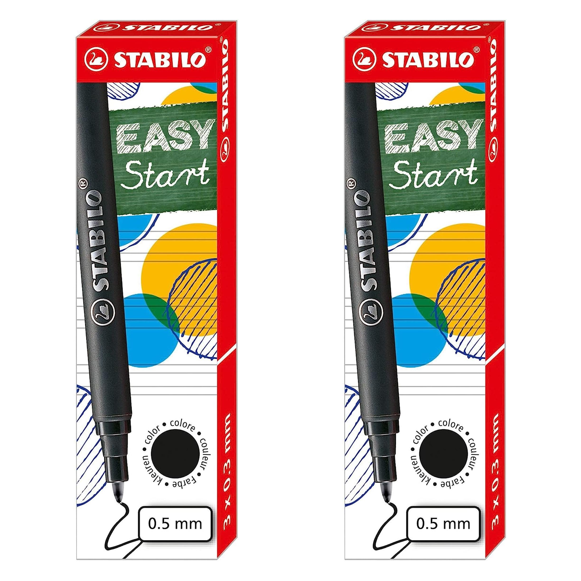 Ergonomic Rollerball - STABILO EASYoriginal Refills - Pack of 6 - Black ...