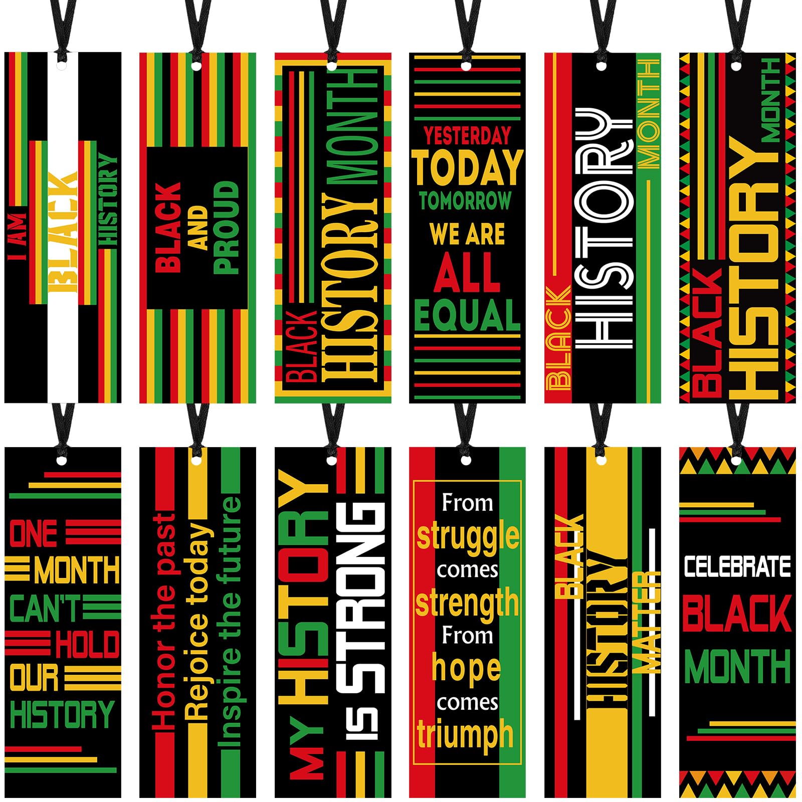 Amazon.com: Skyygemm 360 Pcs Black History Month Bookmark Bulk Double ...