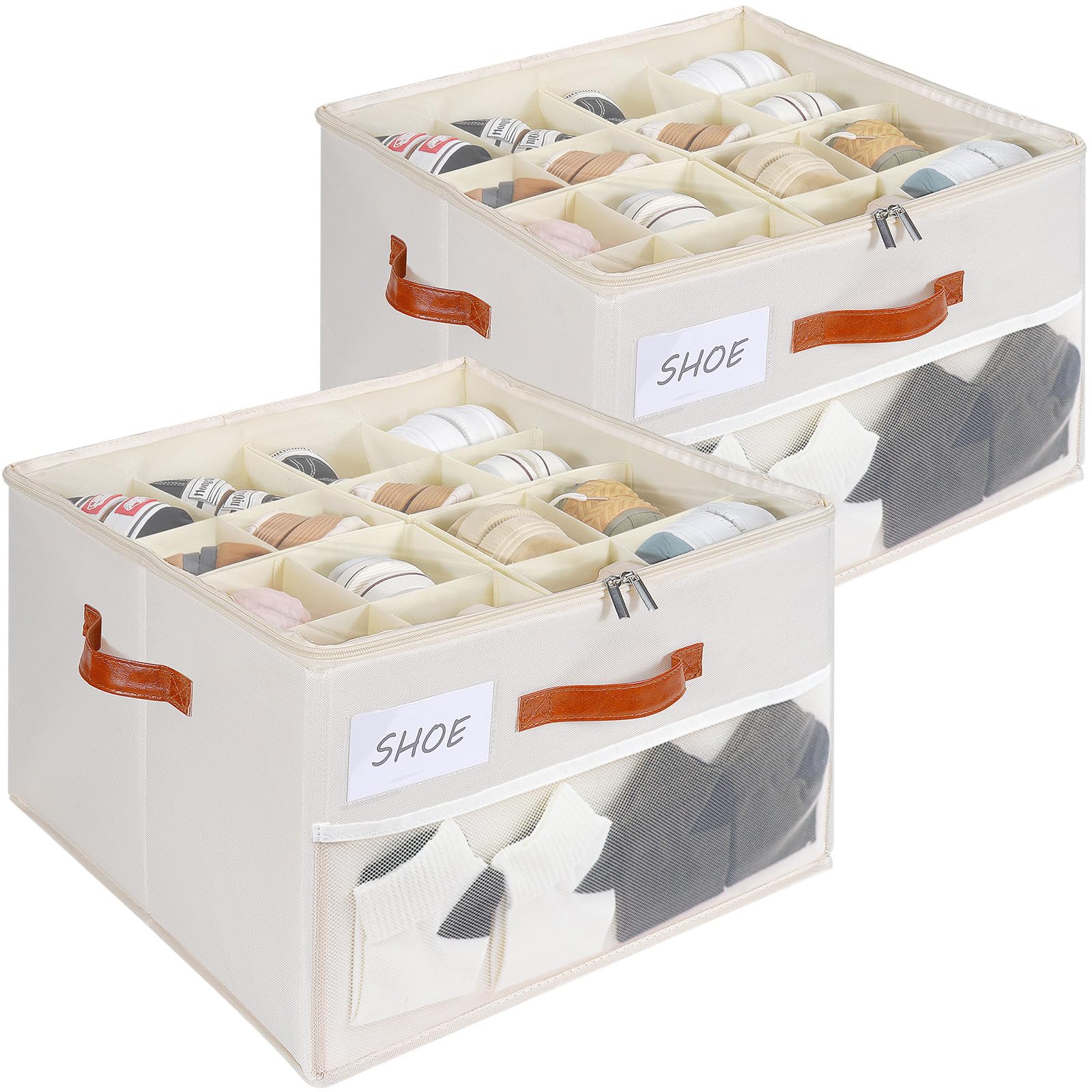 Amazon.com: HOMICKER Shoe Organizer for Closet, Shoe Storage Box ...