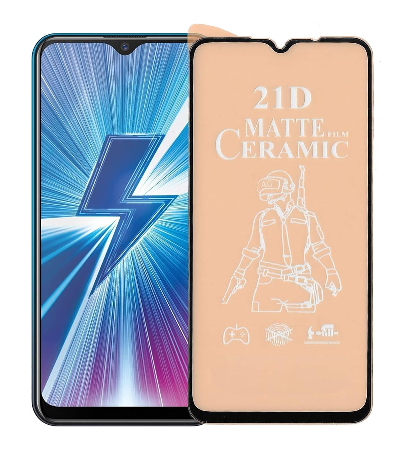 RED DWARF 21D MATTE CERAMIC Gaming Screen Guard for vivo Y17 (Pack of 1 ...