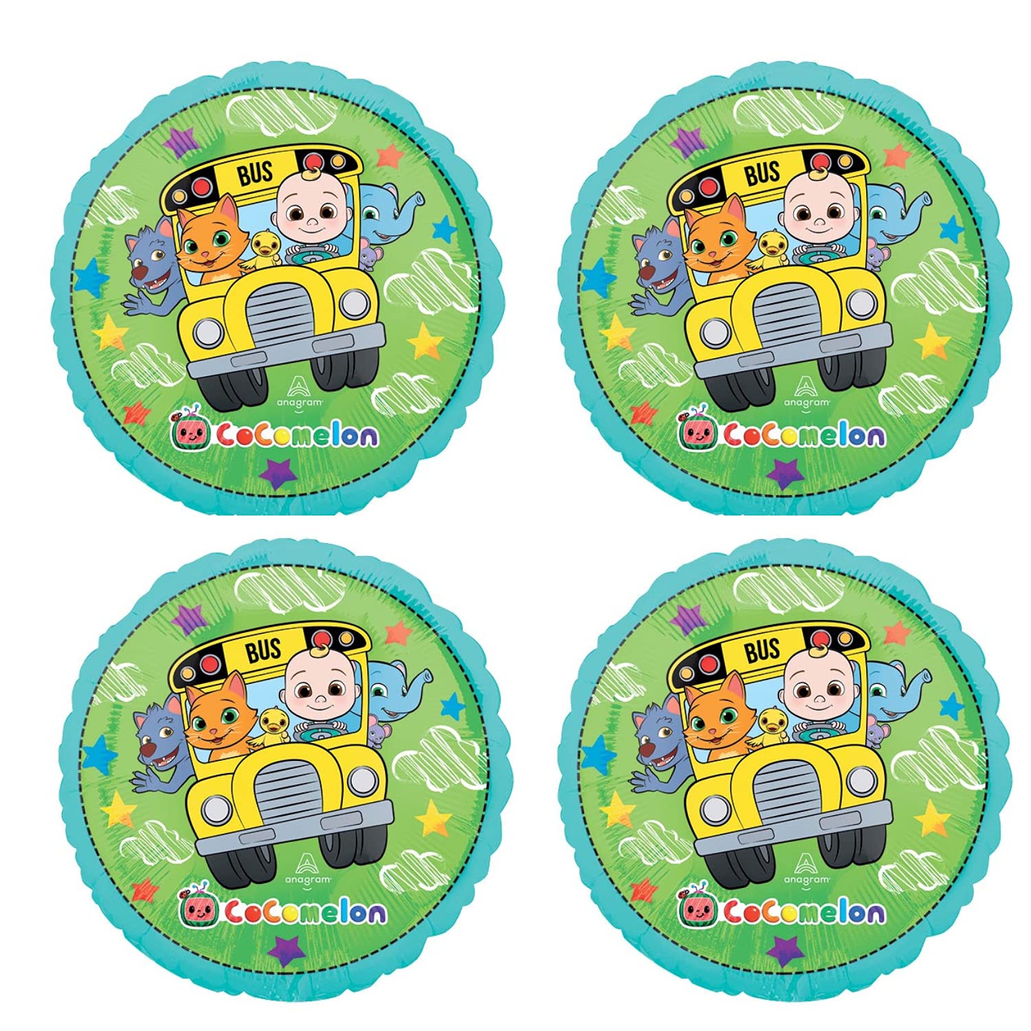 Buy Cocomelon Kids Party Balloon Decorations - Set Of 4 Coco Melon ...