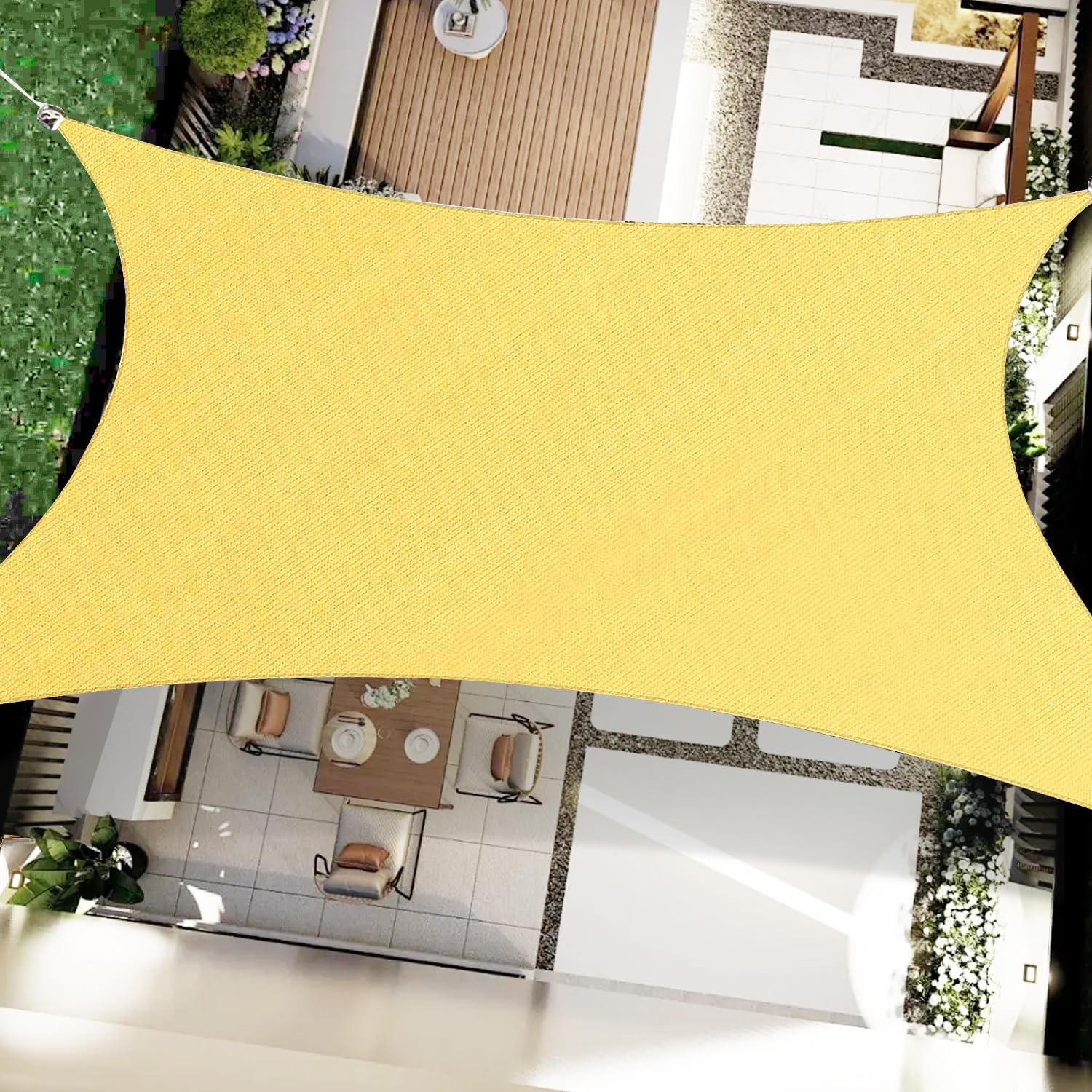Amazon.com : OOTONAT 8' x 8' Sun Shade Sail Sand Curved Commercial ...