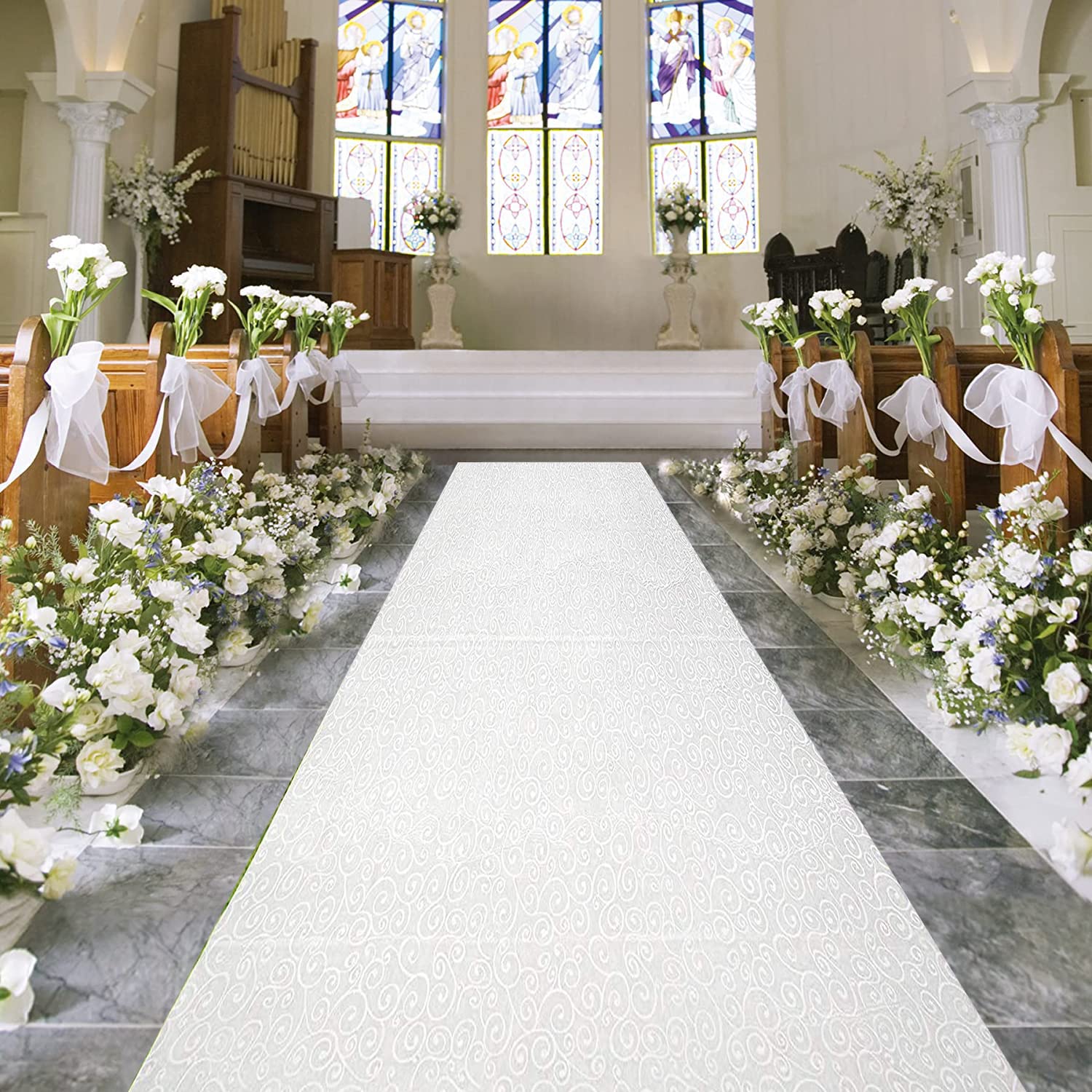 EZLucky Aisle Runner for Wedding Ceremony 3X50 ft Includes Pull String ...