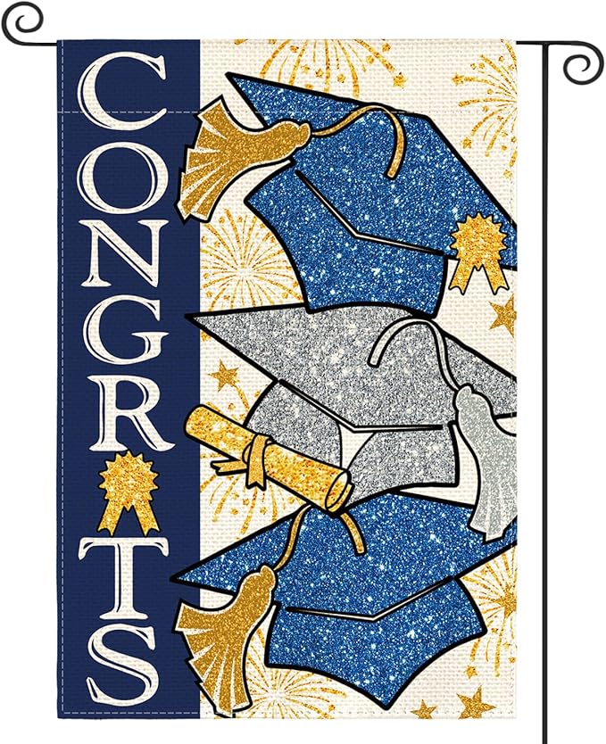 Amazon.com : AVOIN colorlife Congrats Graduation Garden Flag 12x18 Inch ...