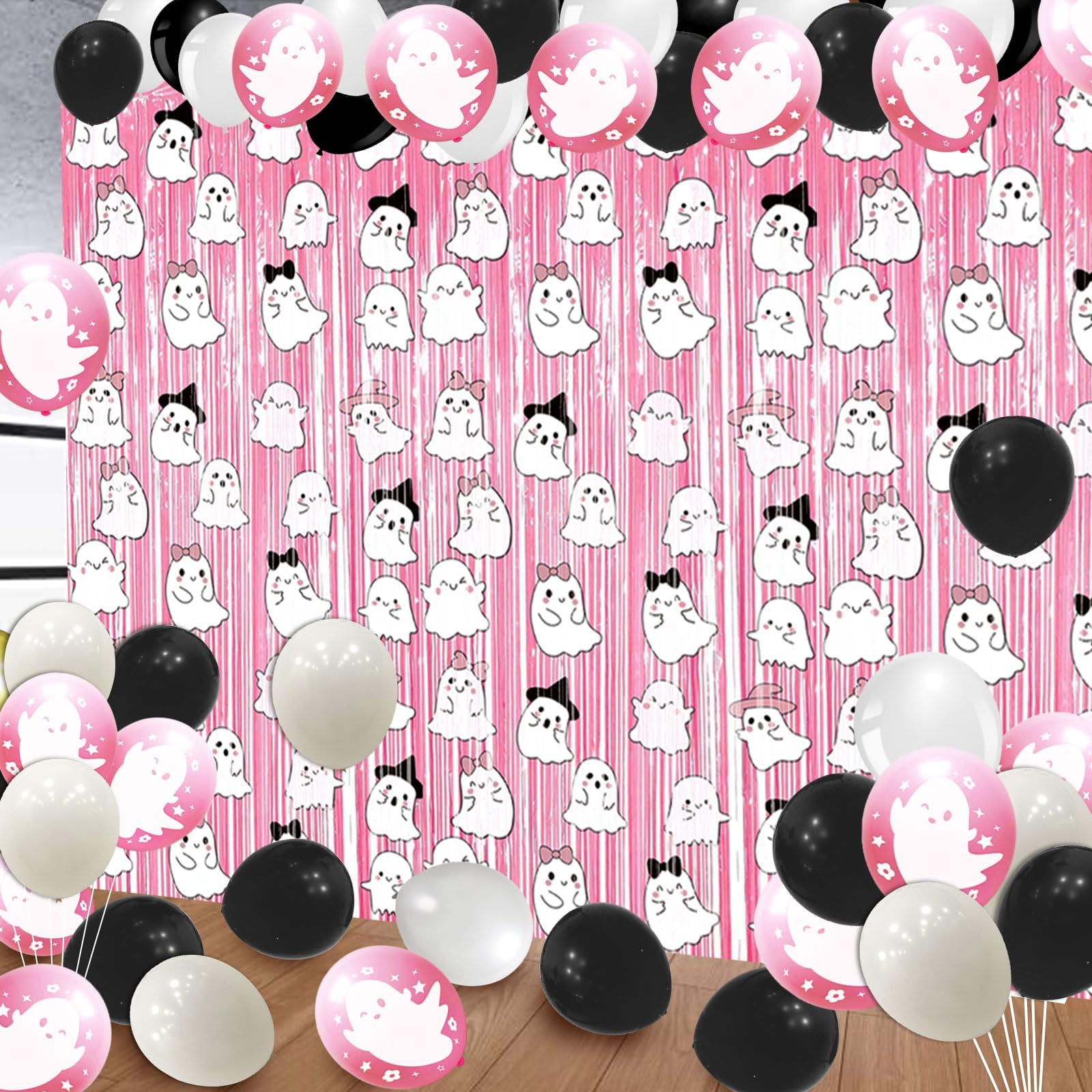 Amazon.com : Pink Halloween Backdrop & Curtains - Birthday Party ...