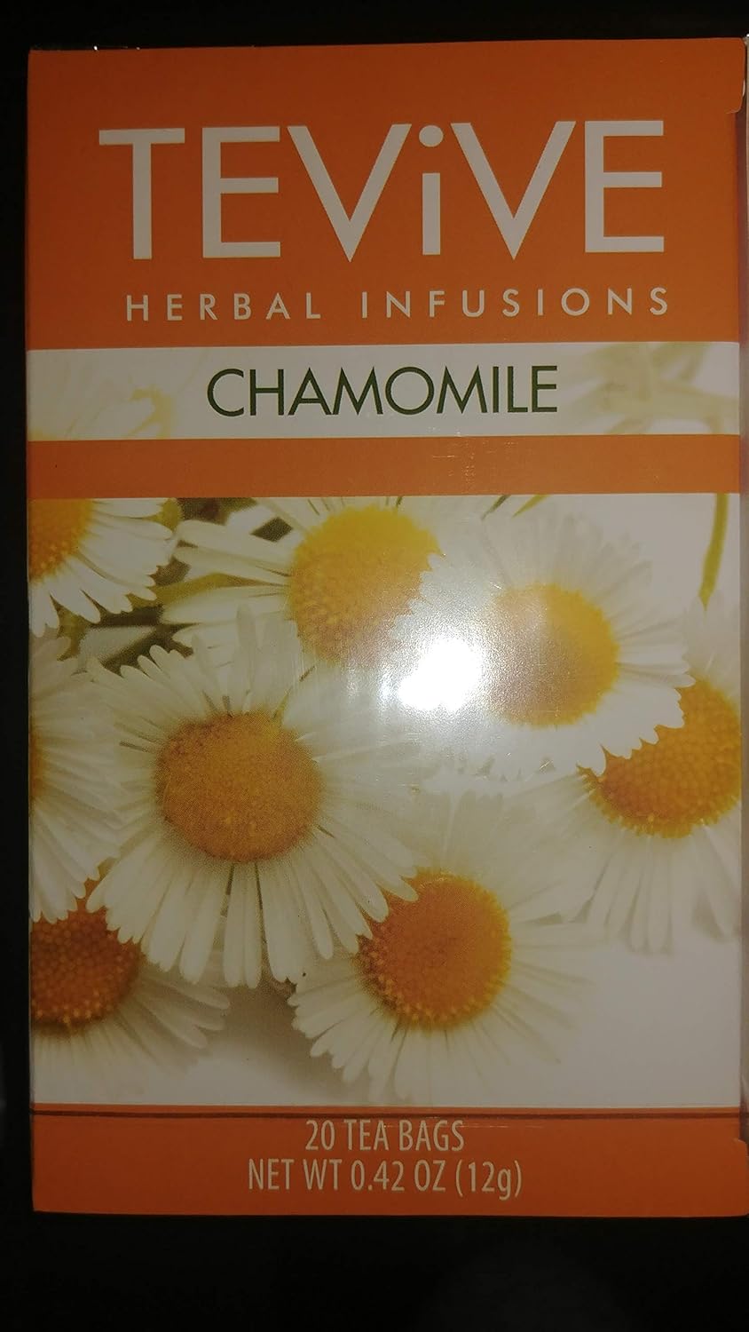 Amazon.com : 2 Pack TEViVE CHAMOMILE TEA 20 Bags (40 Total) CAFFEINE ...
