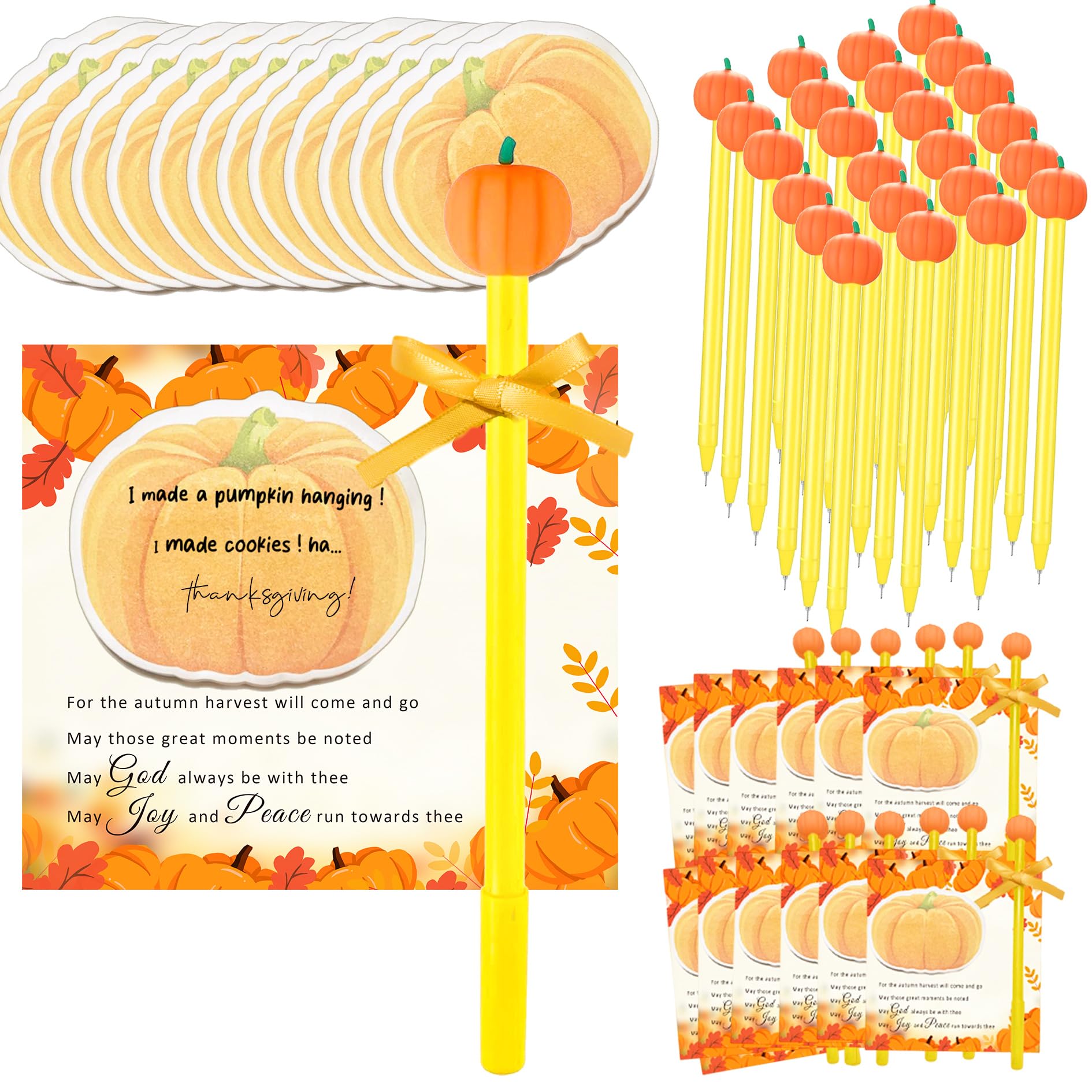 Amazon.com : 24 Sets Christian Fall Pumpkin Notepad Sticky Notes Fall ...
