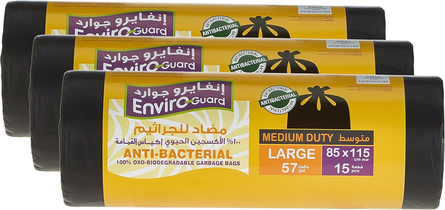 Enviro Guard 15-Piece Heavy Duty Garbage Bags Large Size 57-Gallons ...