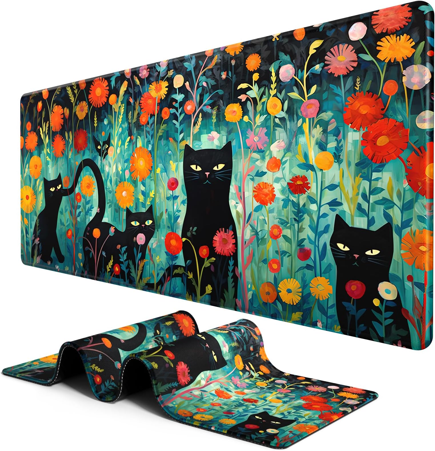 Amazon.com : Large Extended Gaming Mouse Pad with Stitched Edges,Green ...