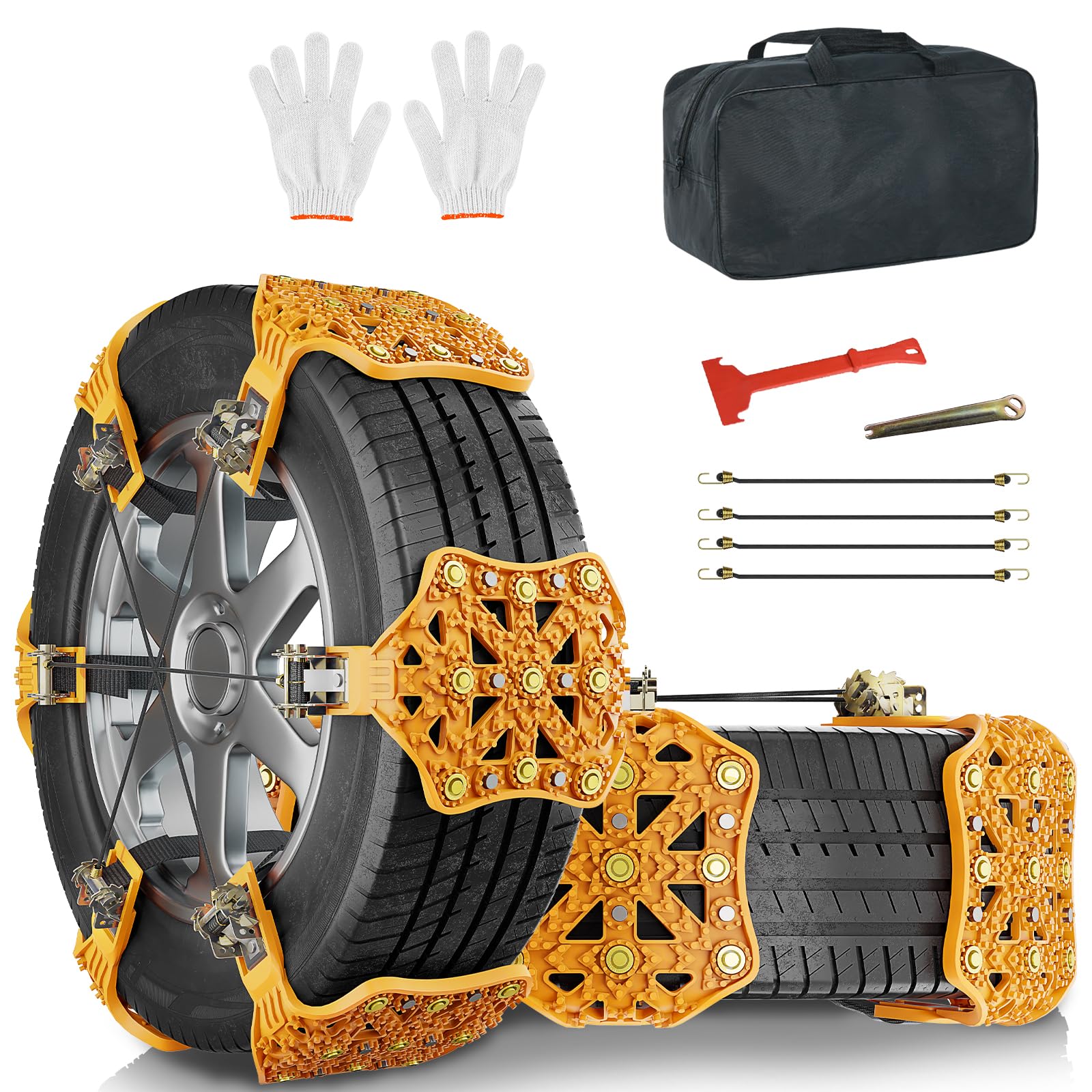 Amazon.com: DoCred TPU Snow Chains for Car, 10 Pack Adjustable Upgraded ...