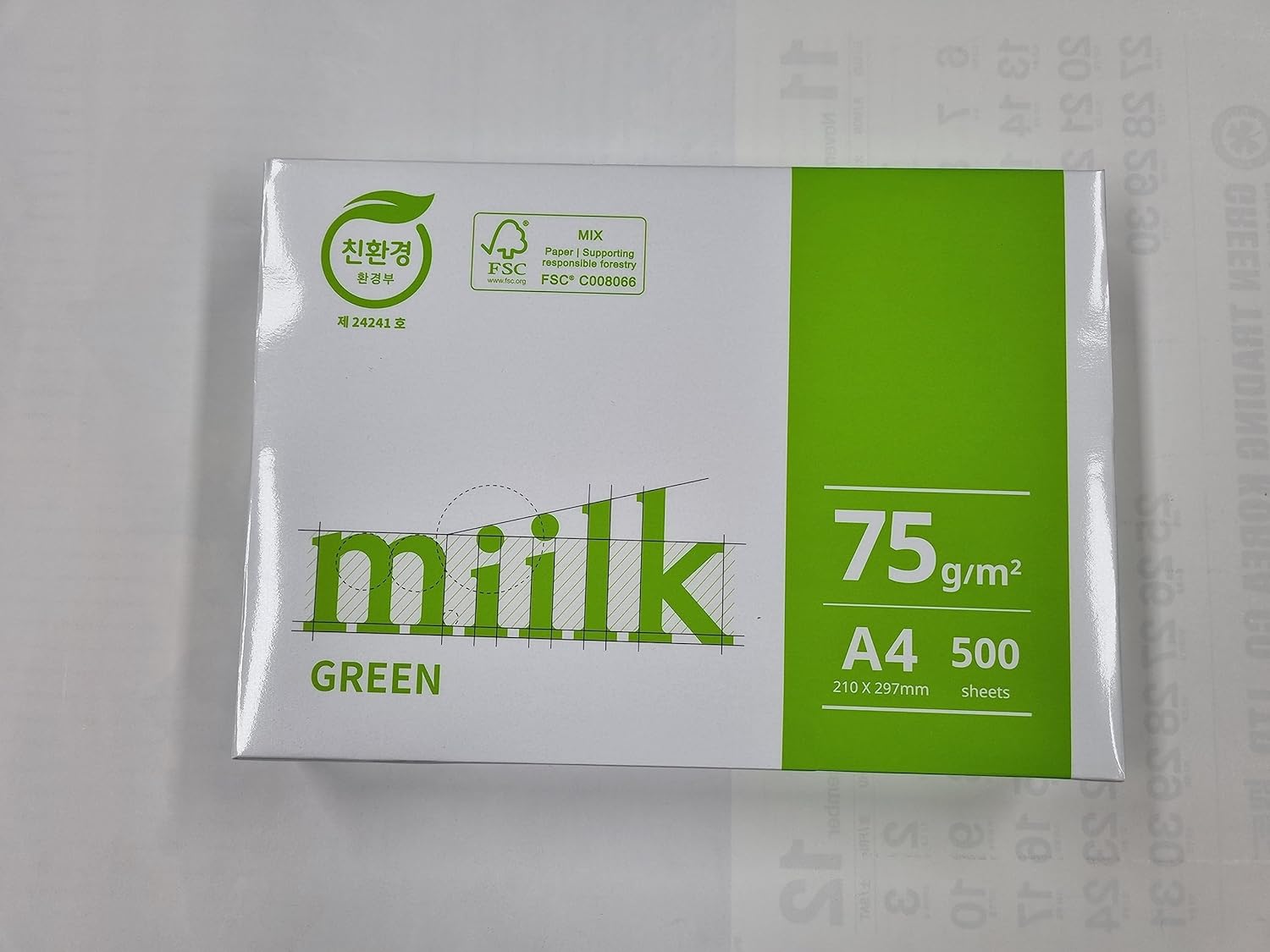 Amazon.com : Miilk GREEN Premium A4 (8.3"x 11.7") Printer Paper | 75g/㎡ | White Color | 500 ...