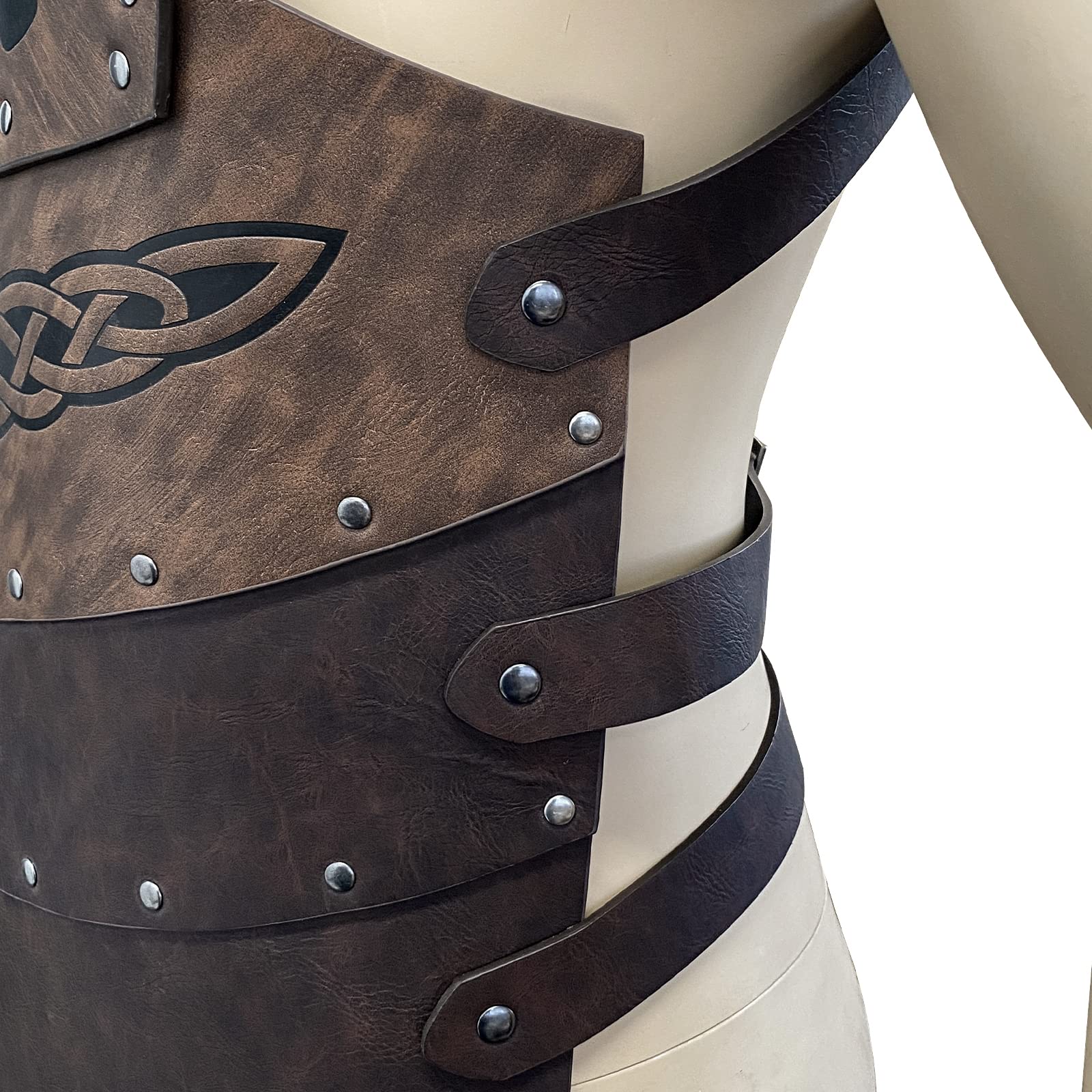 HiiFeuer Viking Faux Leather Embossed Helmet Axe Chest Armor, Retro ...