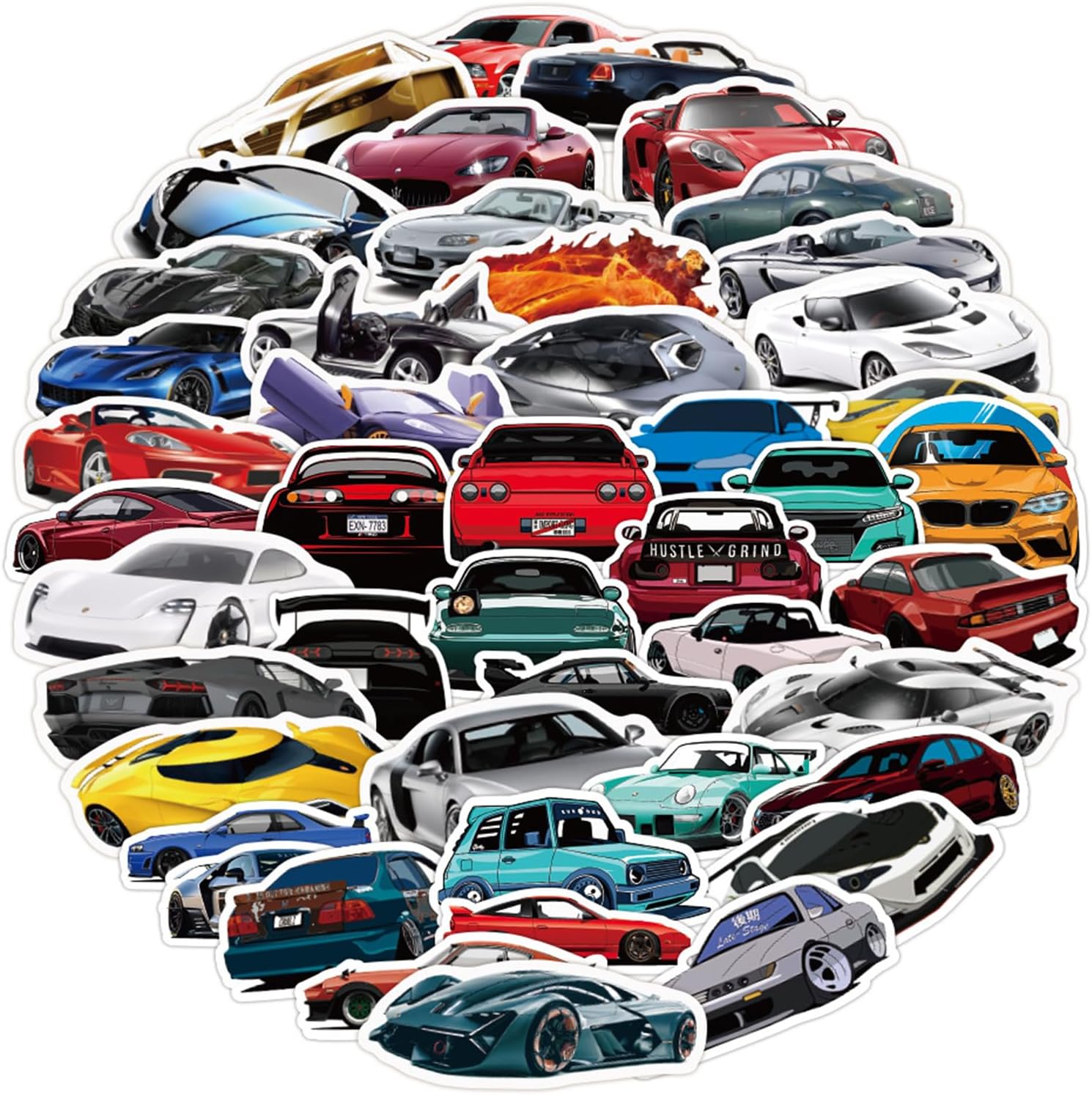 Amazon.co.jp: JDM Sports Car Stickers, Cool Sports Car Stickers, Cute ...