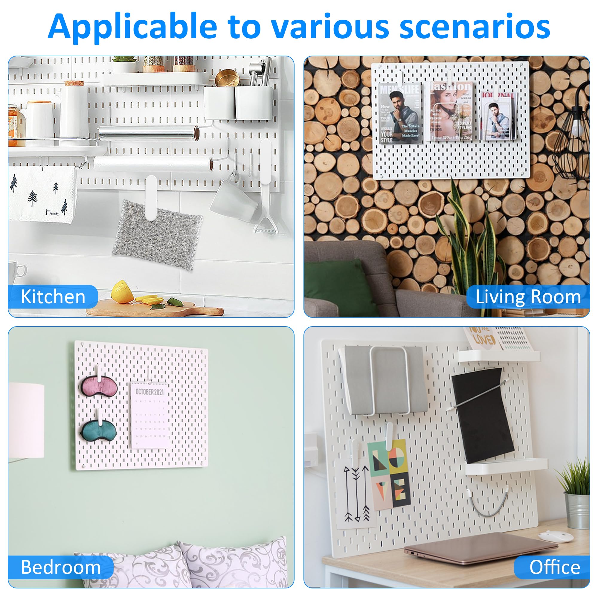 Snapklik.com : Akamino 20 White Pegboard Clips - Pegboard Accessories ...