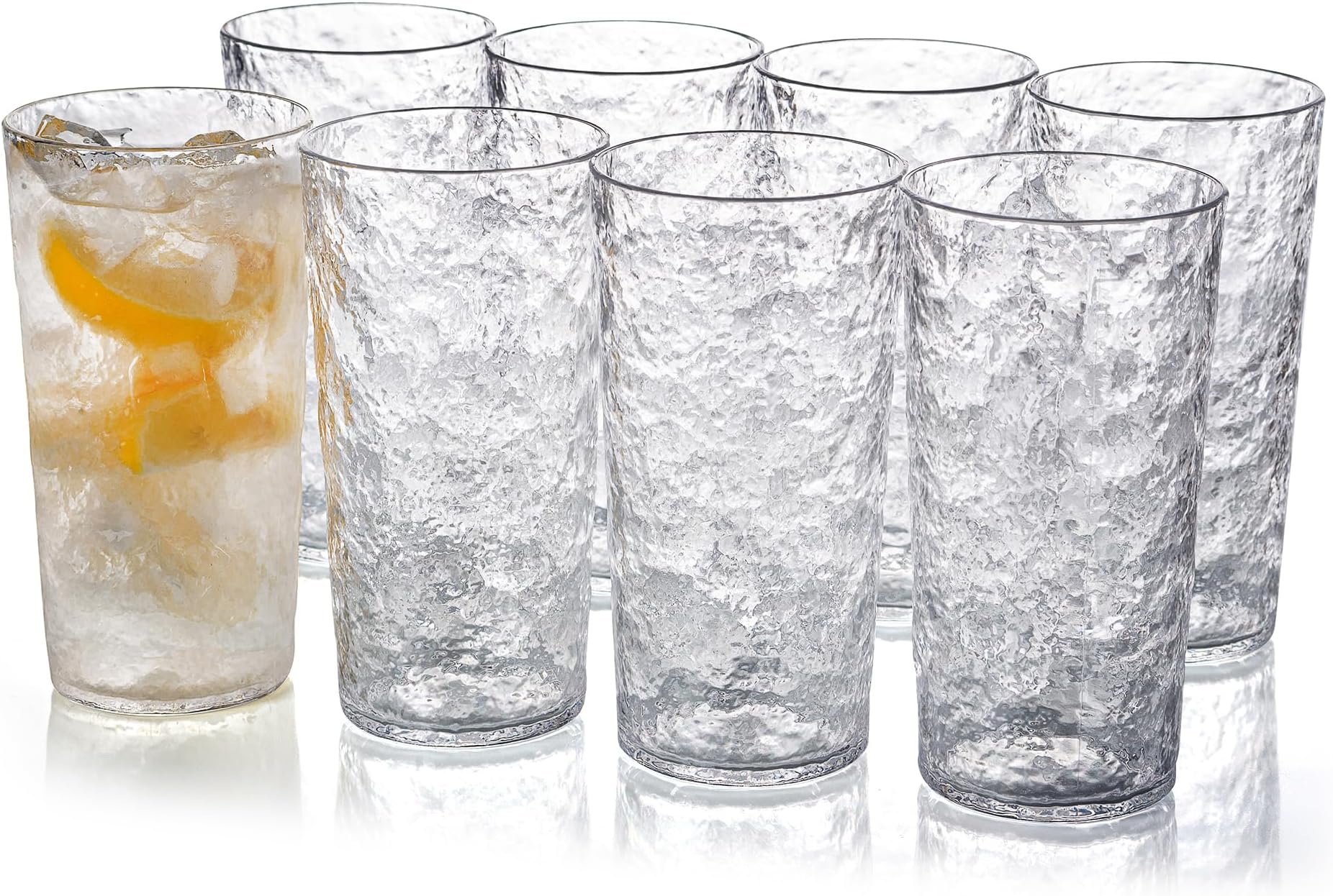 Amazon.com | Tebery 8 Pack Plastic Highball Drinking Glasses Plastic ...