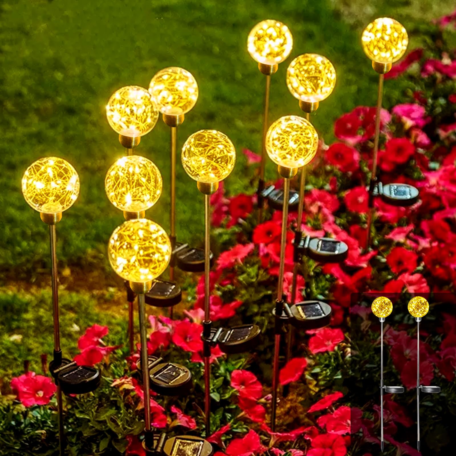 Round Solar Outdoor Christmas Lights 1pcsolar Powered Decorative Star