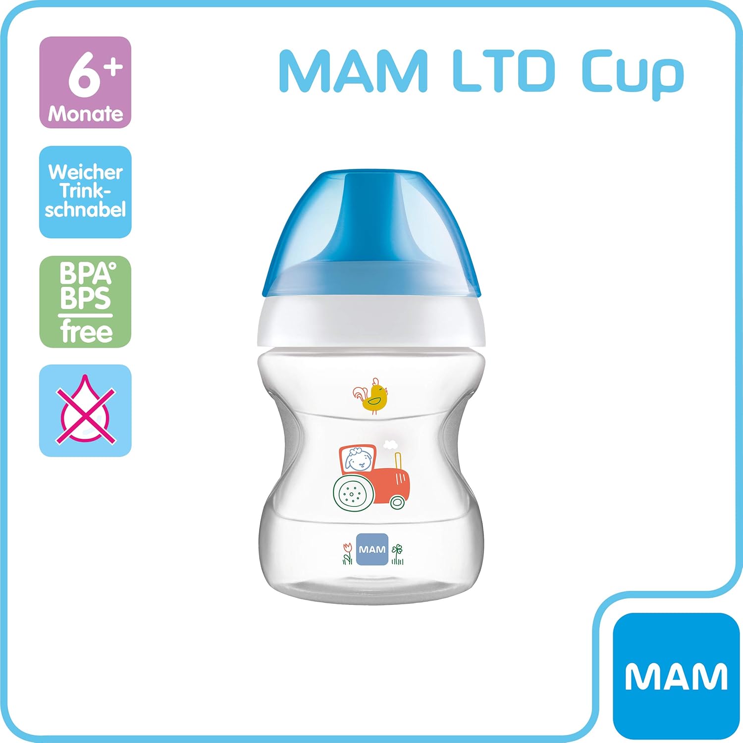 MAM Learn to Drink Drinking Cup (190 ml), Sippy Cup for First Trials ...