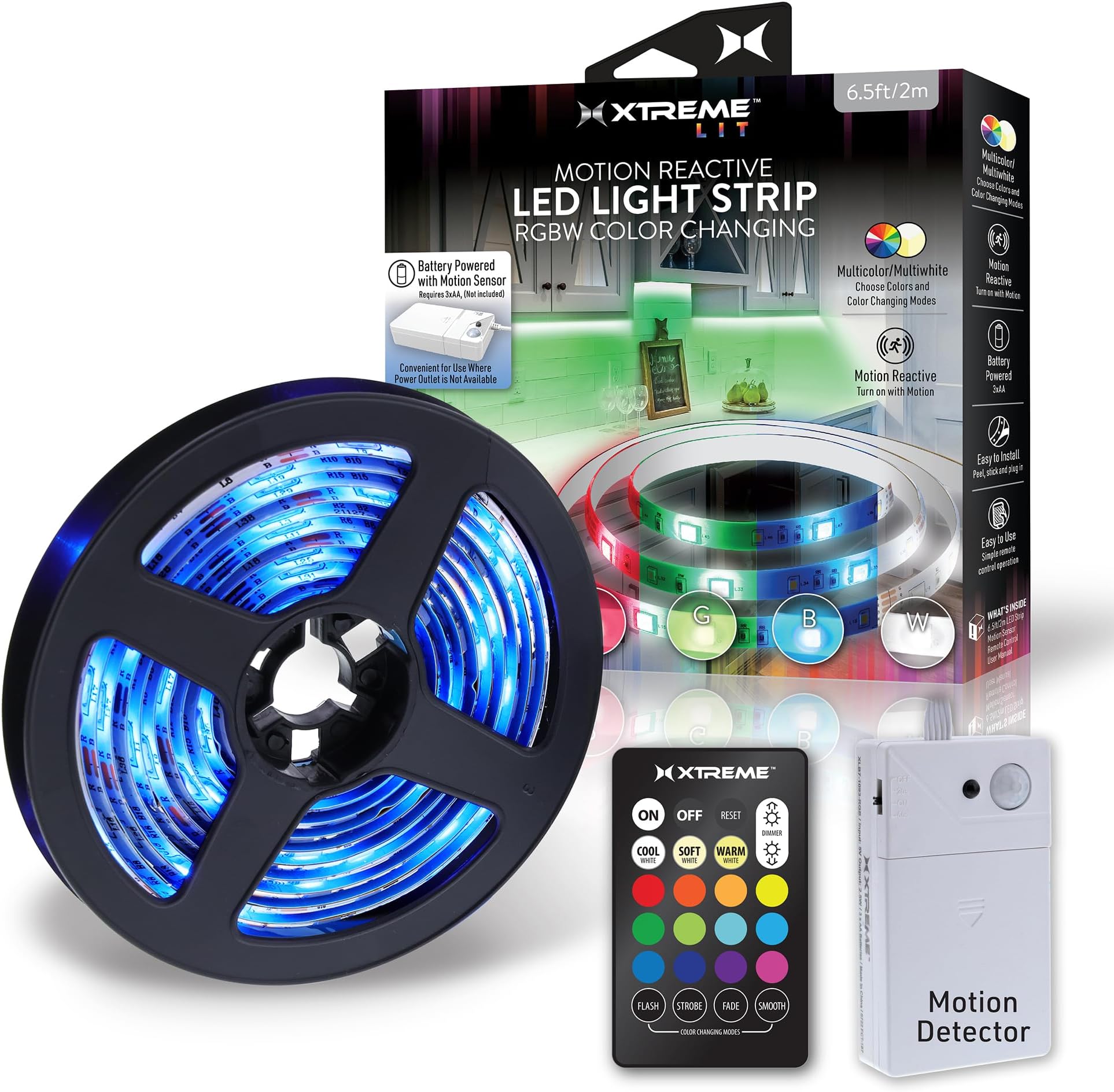 Amazon.com: Xtreme Lit 6.5ft Indoor Motion Activated RGBW Color ...