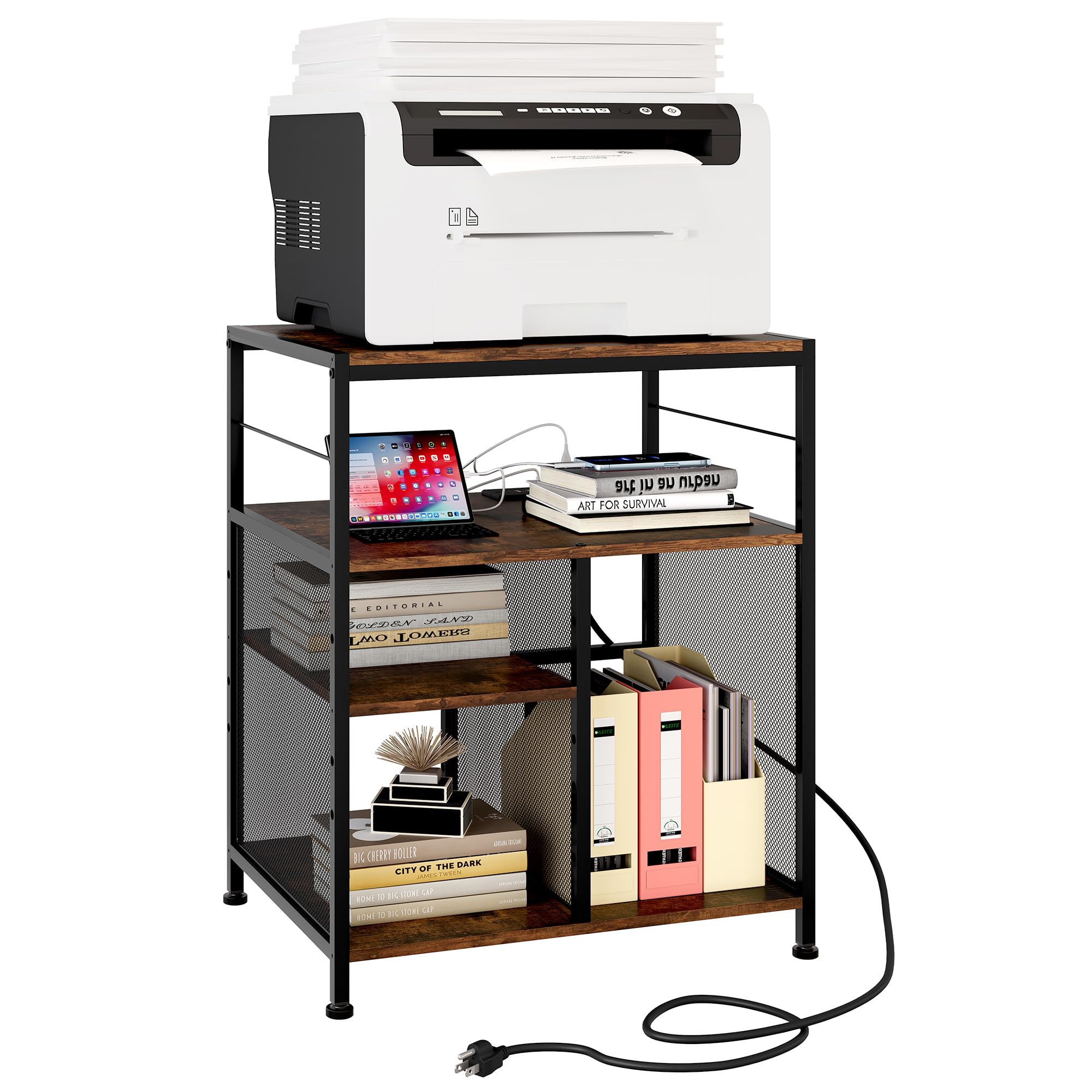 Amazon.com: superbpag Printer Stand, 4 Tier Printer Table with Power ...