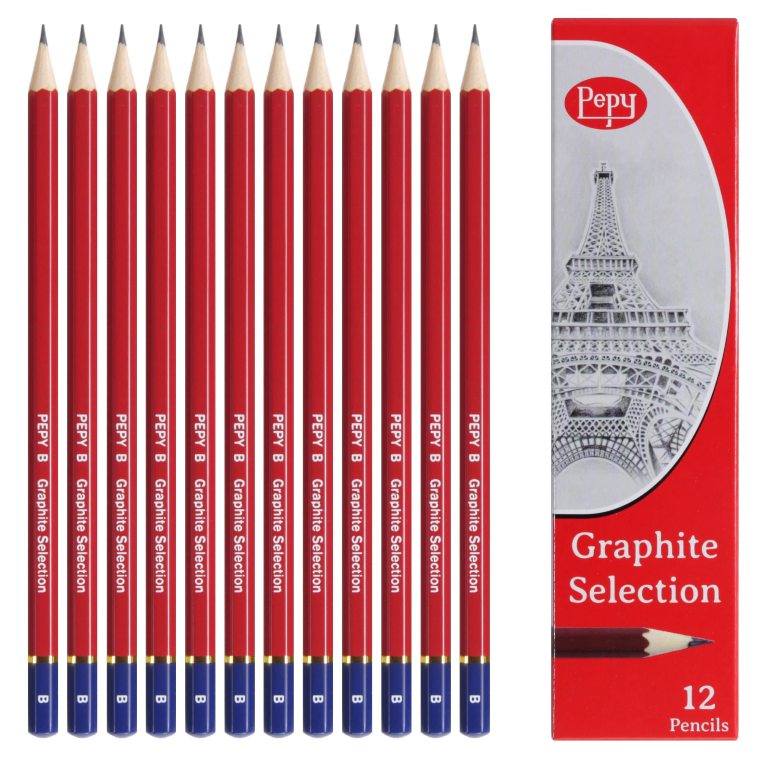 Snapklik.com : Pepy Graphite Professional Drawing Pencils - Set Of 12 B ...
