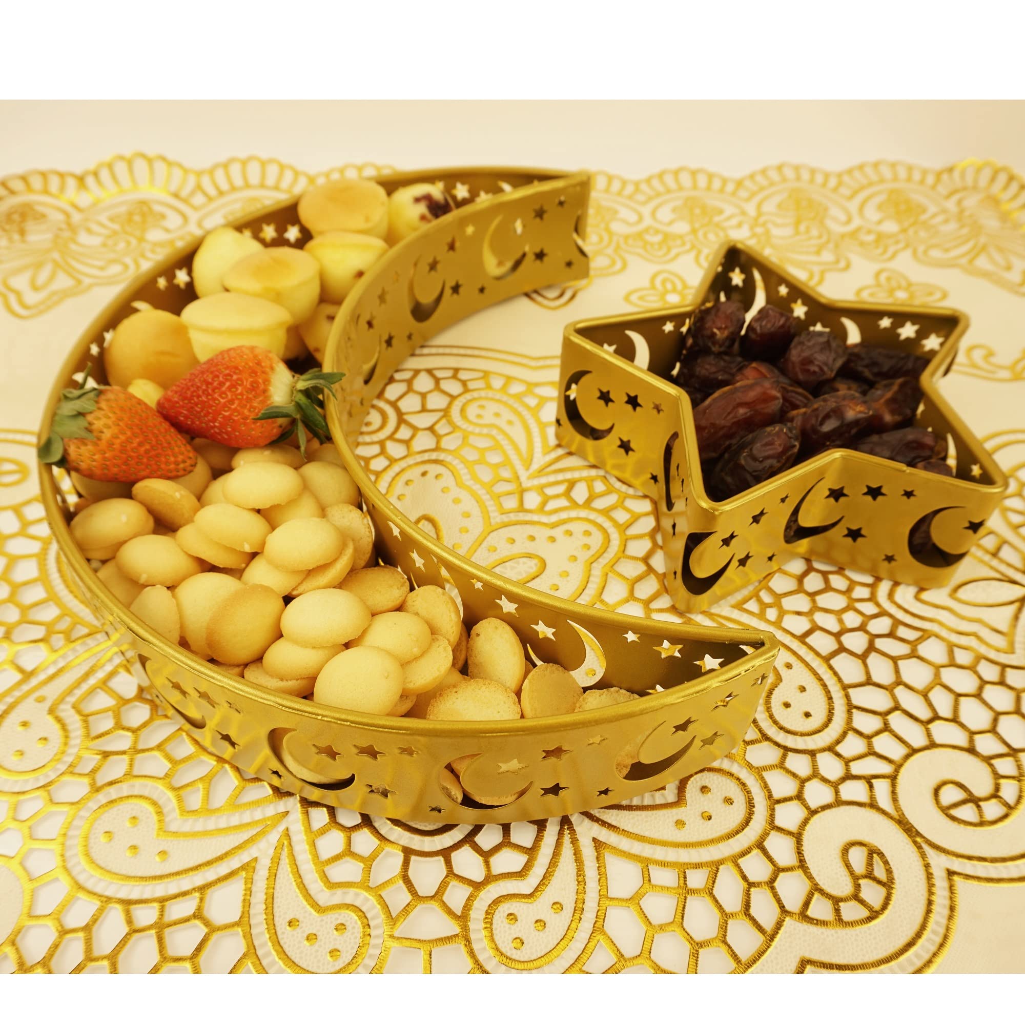 Moon Star Dinner Plate Tray Fruit Plate Ramadan Decoration,Eid Mubarak ...