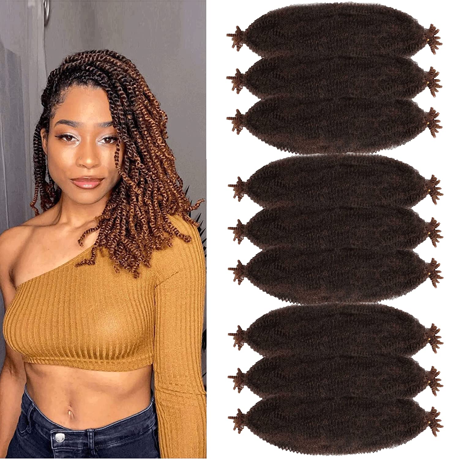 Pre Separated Springy Afro Twist Hair 16 Inch Kinky Spring | Desertcart ...