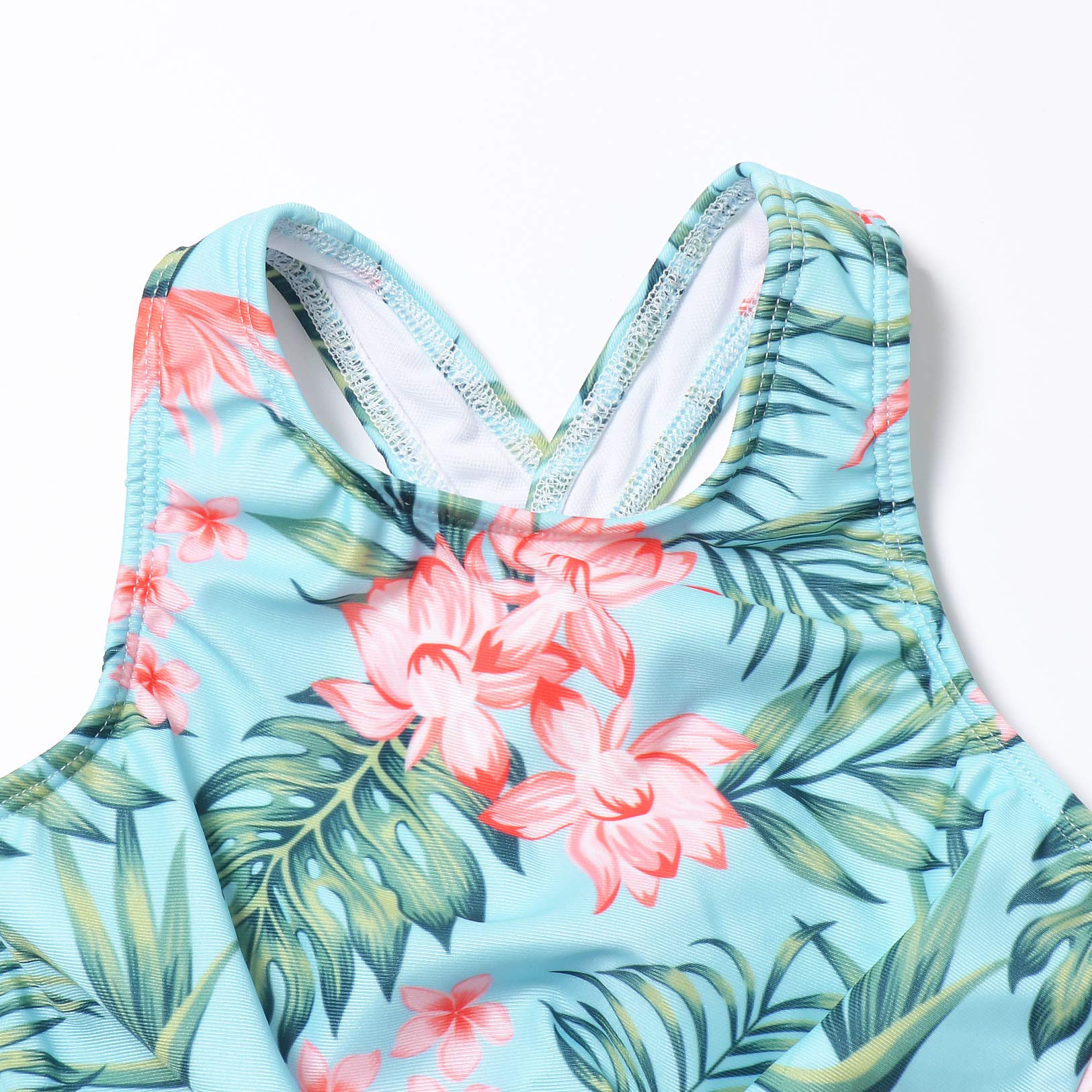 Snapklik.com : Girls Swimsuits 2 Piece Bathing Suit Floral Sporty ...