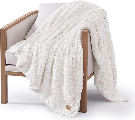 Amazon.com: UGG Adalee Faux Fur Throw Blanket Luxury Lightweight Cozy ...