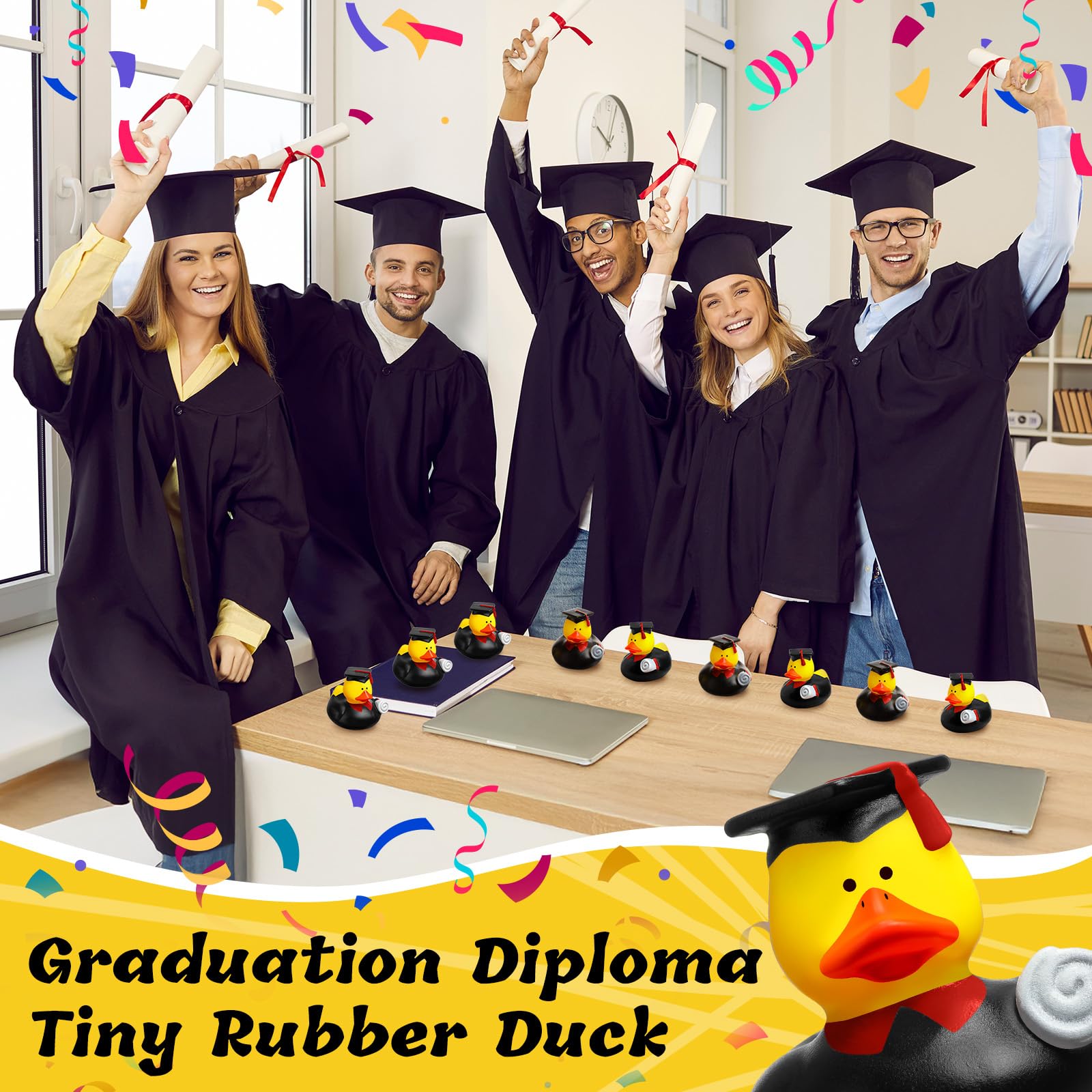 Snapklik.com : Sratte 24 Pack 2" Graduation Ducks Class Of 2025 Diploma ...