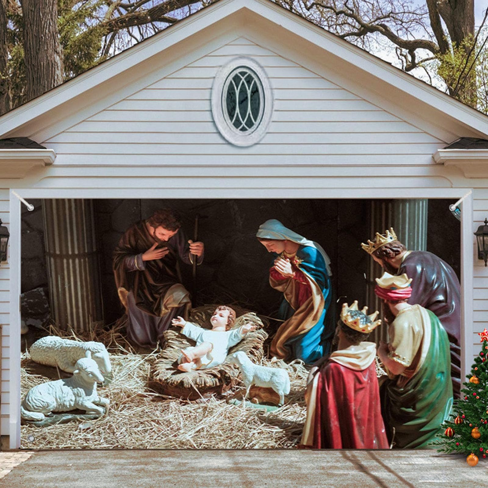 Amazon.com: Christmas Garage Door Banner 7x8 ft, Merry Christmas ...