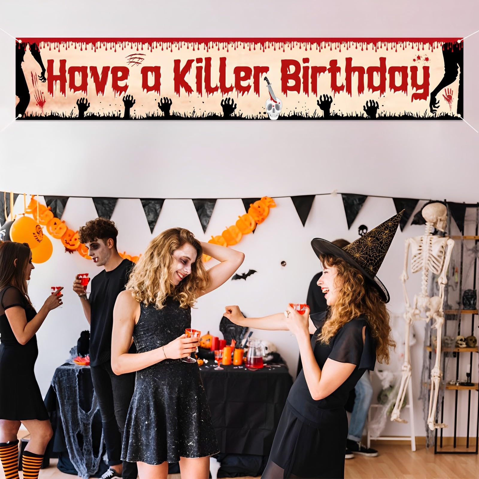 Snapklik.com : Large Have A Killer Birthday Banner, Halloween Birthday ...