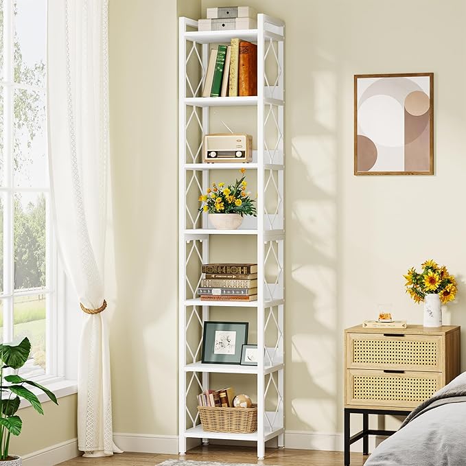 Amazon.com: Tribesigns 78.7 Inch Extra Tall Narrow Bookshelf, 7 Tier ...