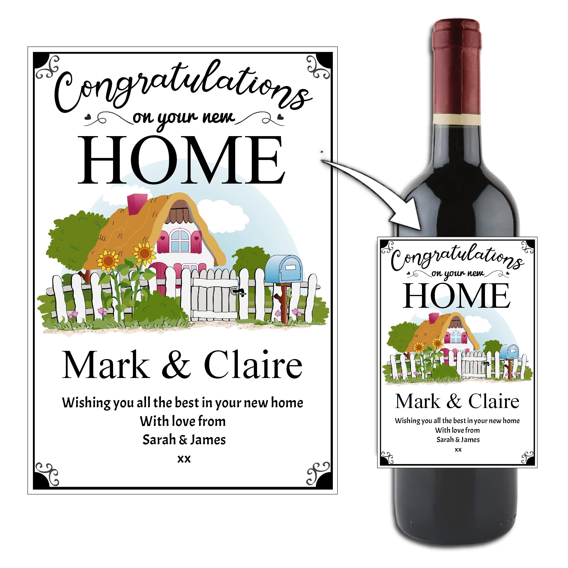 Personalised Congratulations on Your New Home Wine or Champagne Bottle ...