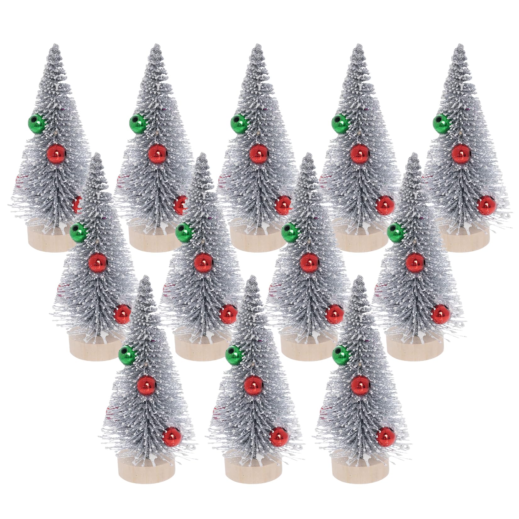 Amazon.com: Yookat 12Pcs Mini Christmas Trees Small Sisal Trees Mini ...