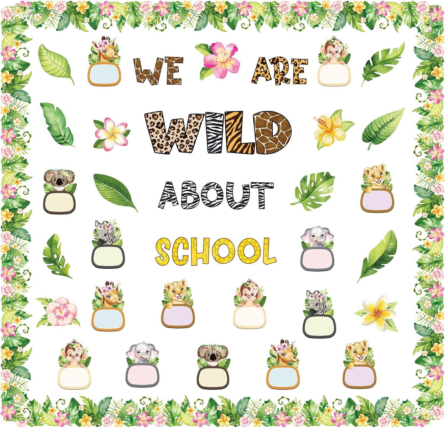 Amazon.com : Harloon 81 Pcs Boho Animal Bulletin Boards Summer ...