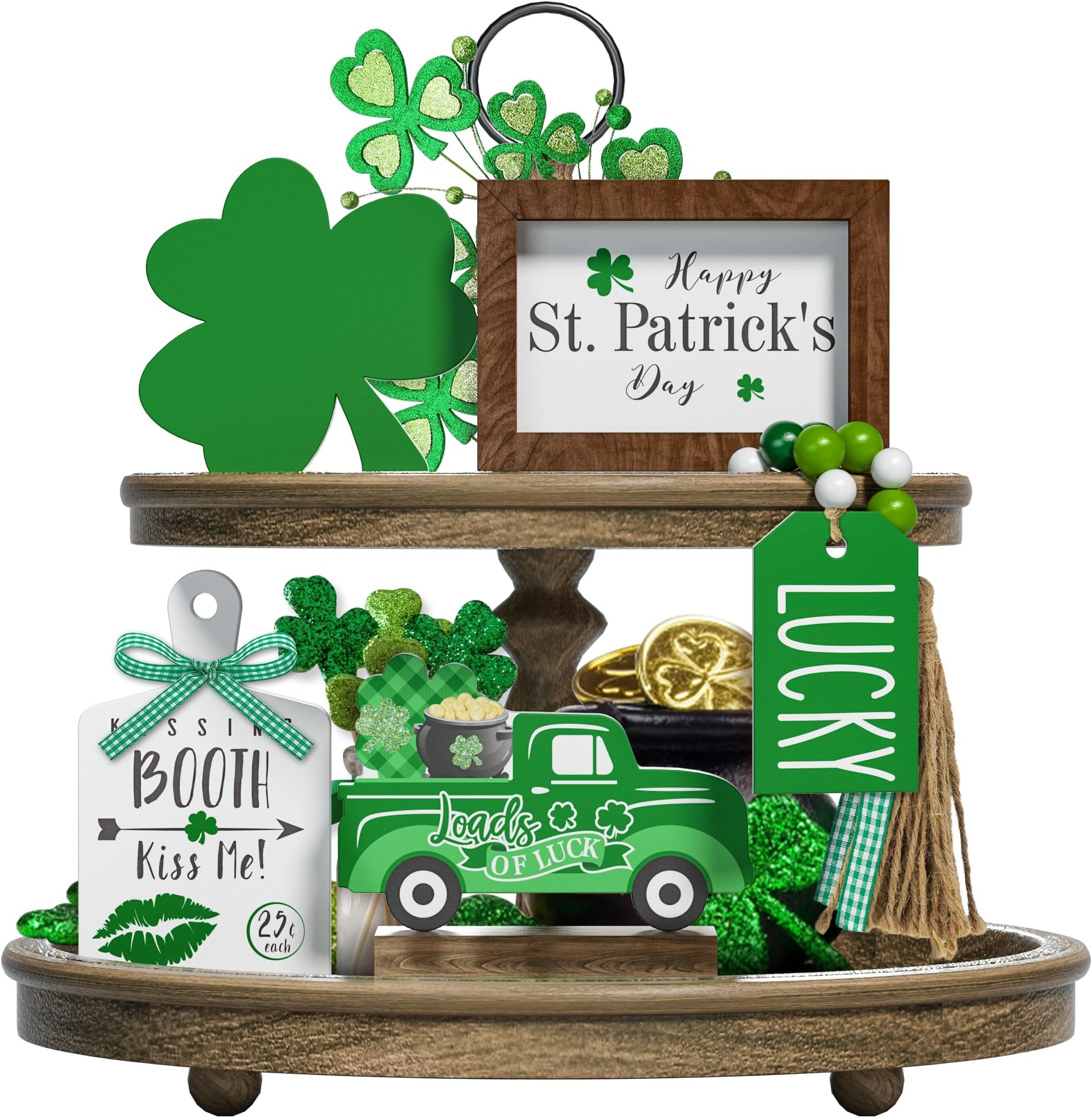 Amazon.com : SCYPRUTH Happy St Patrick Day Wooden Sign Green Buffalo ...