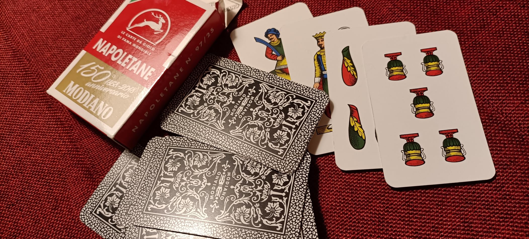 Modiano- Carte Napoletane dei 150 Anni, Colore Rosse, Medium, 300080 ...