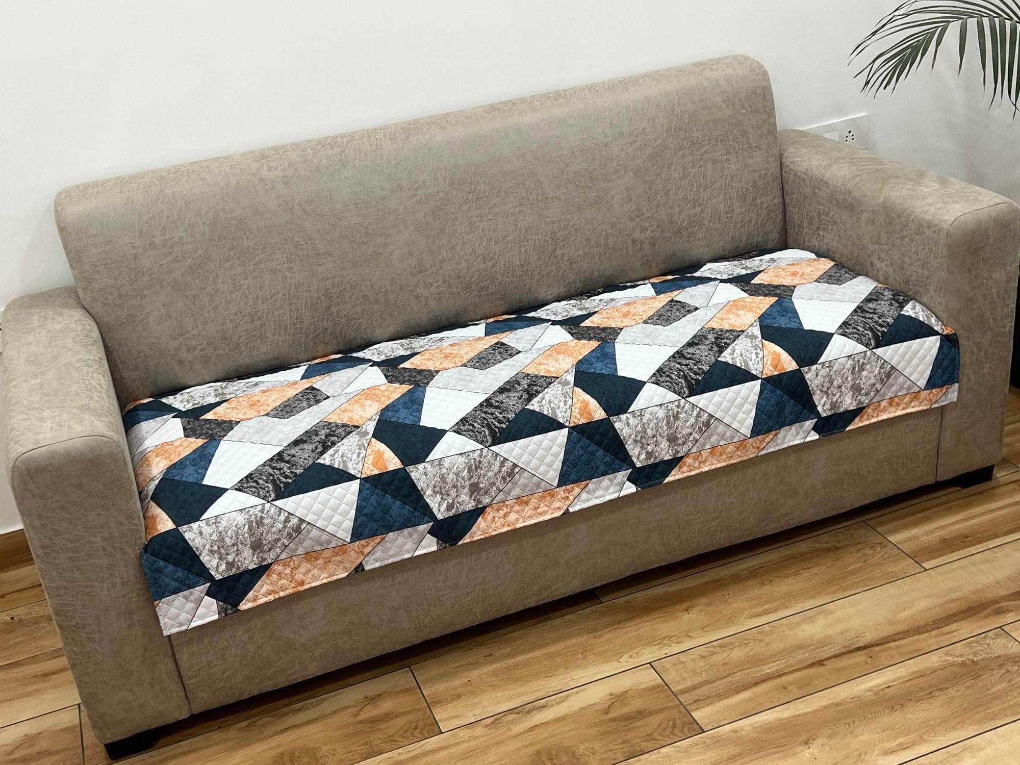 AMAZE ATTIRES Velvet Printed Sofa Seat Cover For 7 Seater With Heavy ...