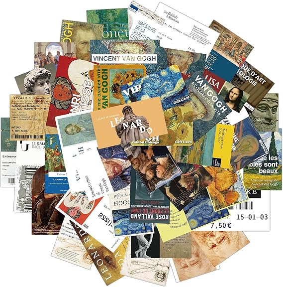 Amazon.com: Museum of Art Literary Oil Painting Stickers - 50pcs DIY ...