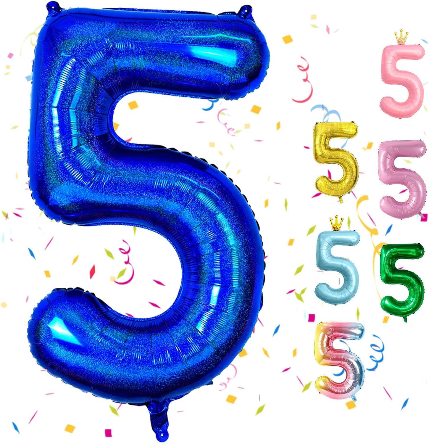Amazon.com: Dark Blue Number 5 Balloon, 40-inch Laser Blue for 5th ...