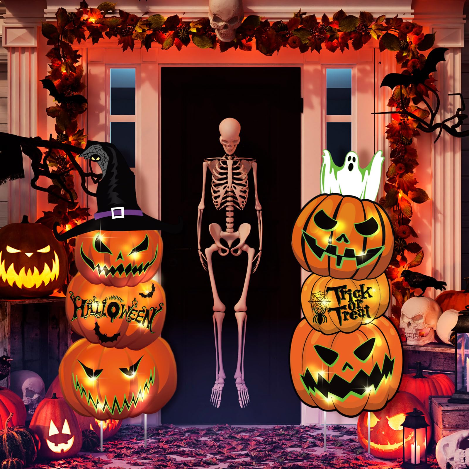 Amazon.com : 2 Set Halloween Yard Signs Halloween Decorations for ...