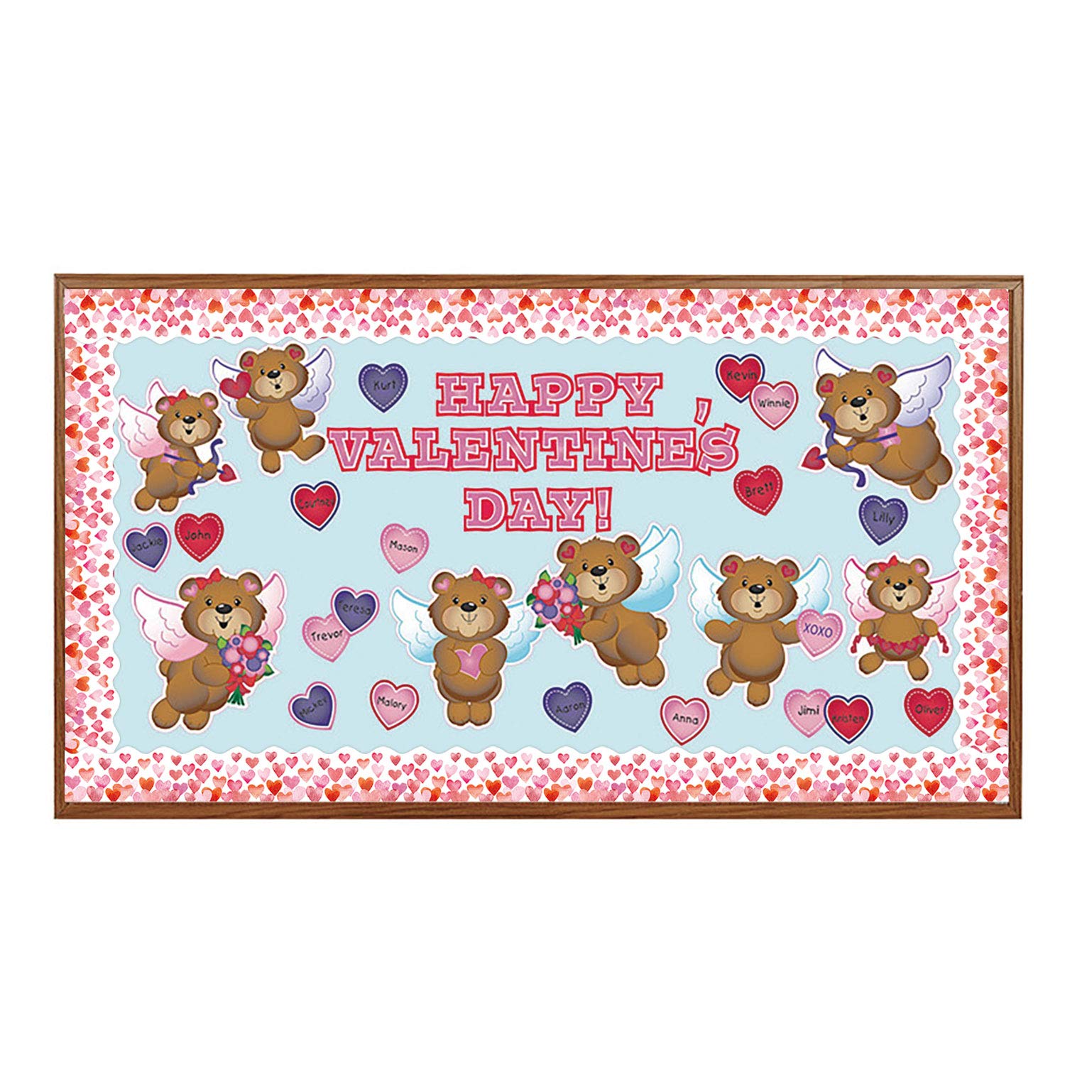 Snapklik.com : Water Color Heart Scalloped Bulletin Board Borders For ...