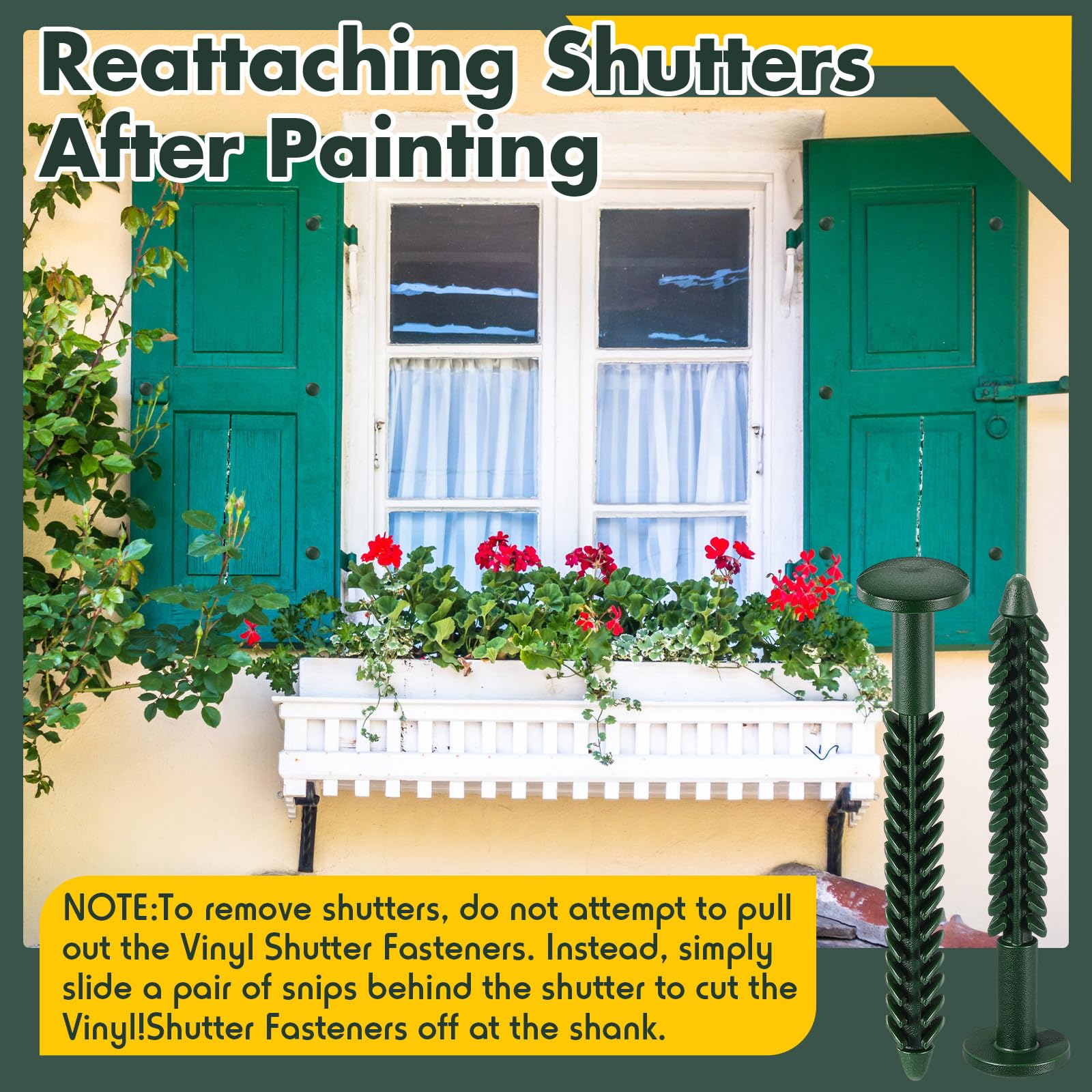 Snapklik.com : MorningRo 12 Pack Vinyl Shutter Fasteners Plastic ...