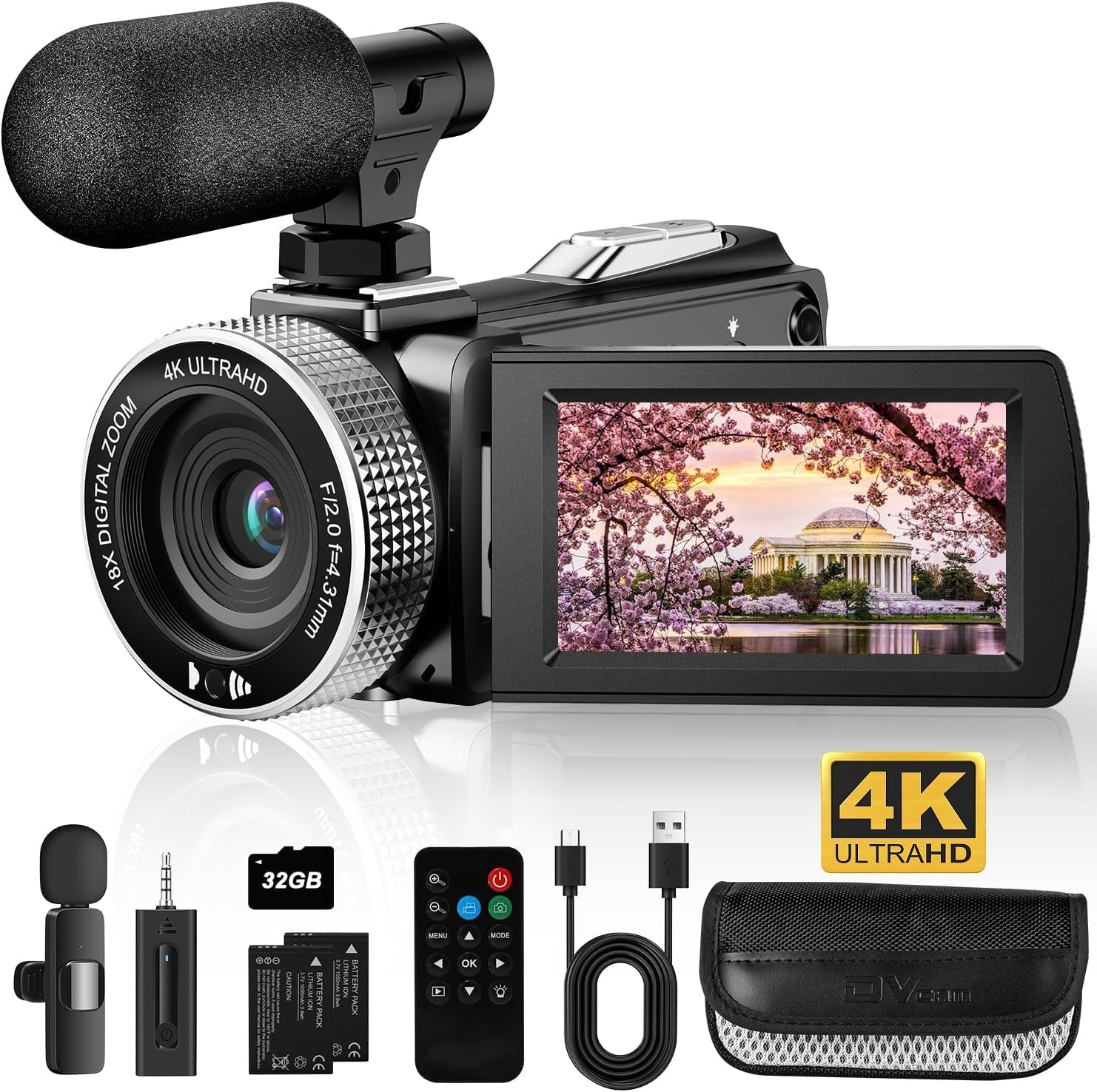 Amazon.com : 4K 60FPS Ultra HD Video Camera Camcorder 48MP Vlogging ...