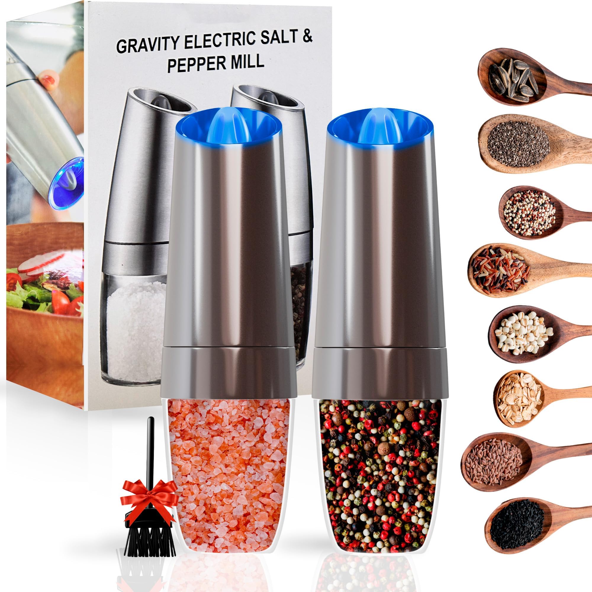 Amazon.com: Electric Salt and Pepper Grinder Set - Automatic, One ...