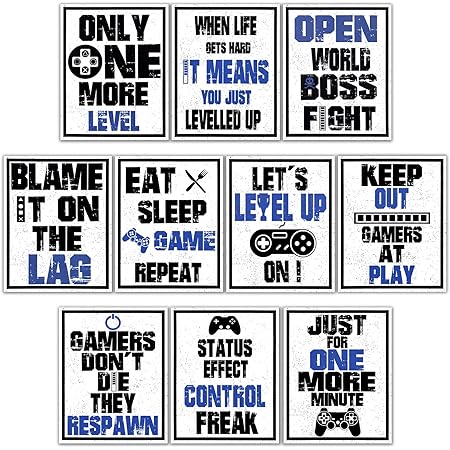 10 Pieces Gaming Posters Funny Gaming Art Print Posters Gaming Wall Art ...