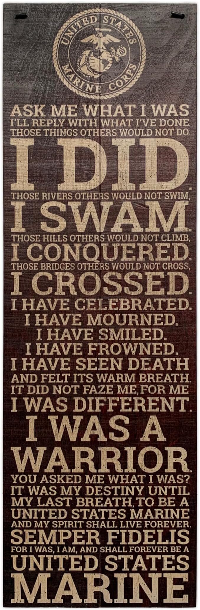 Amazon.com: KAIMKEART USMC Wall Art Decor - Metal Sign with Marine ...