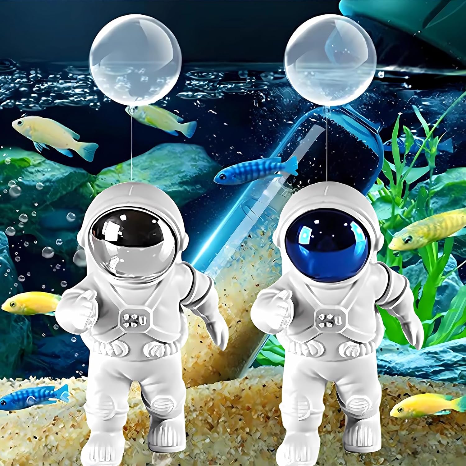 Amazon.com : SUPTEC 2-Pack Floating Fish Tank Decorations - Cute Little ...