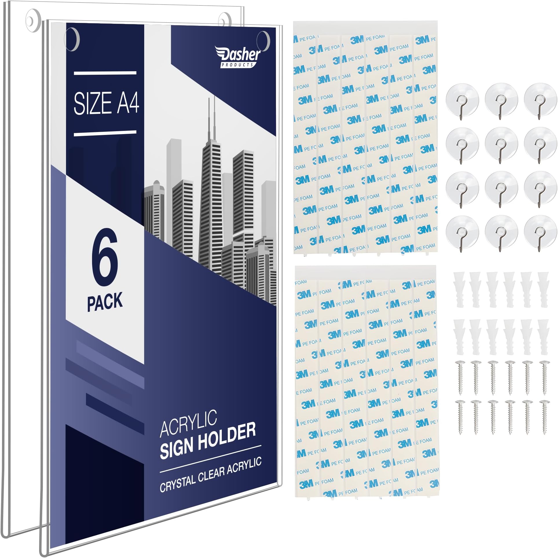 Deflecto A4 Landscape Wall Sign Holder - Pack of 12 - A4 Sign Holder ...